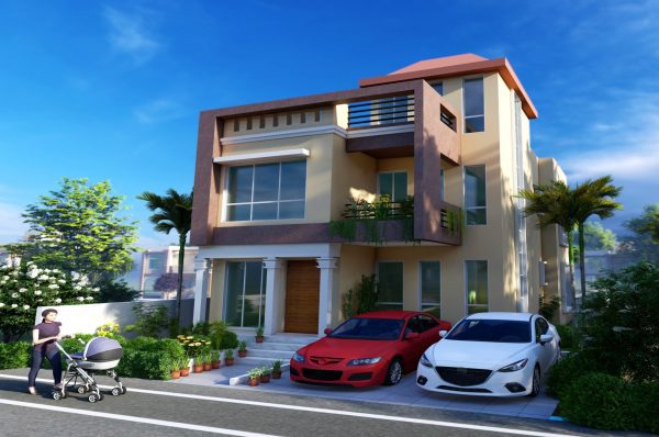 Modern house plan with 3 luxury bed room, family space, open kitchen ...
